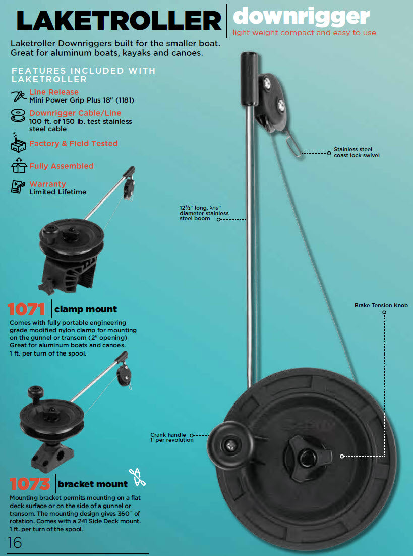 Down Riggers For Fishing Boats Scotty Laketroller Mini-Downrigger 1071 ...